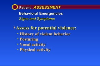 Behavioral Emergencies | PPT