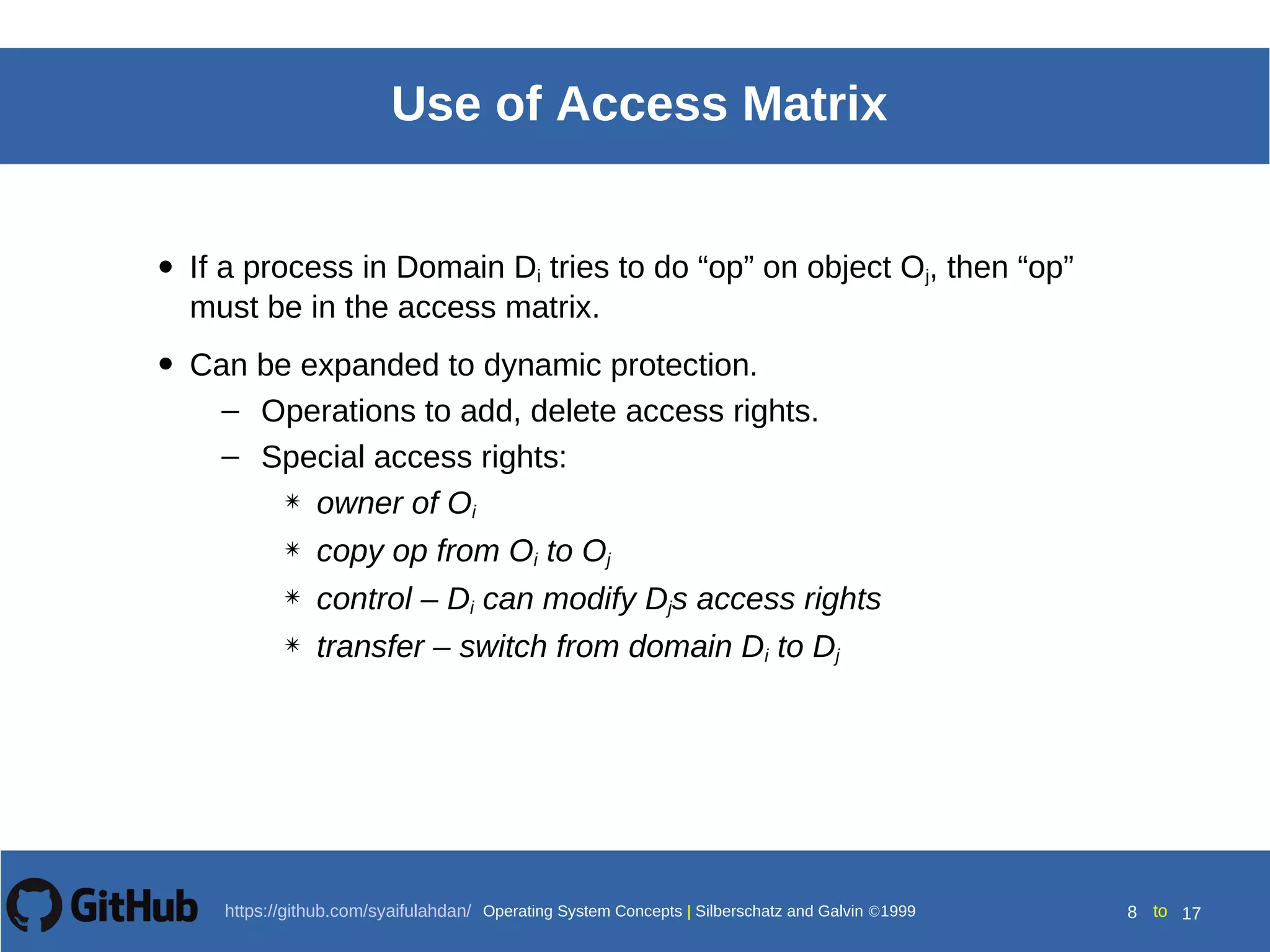 Operating System : Ch19 protection | PPT