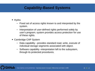Operating System : Ch19 protection | PDF | Operating Systems | Computer Software and Applications