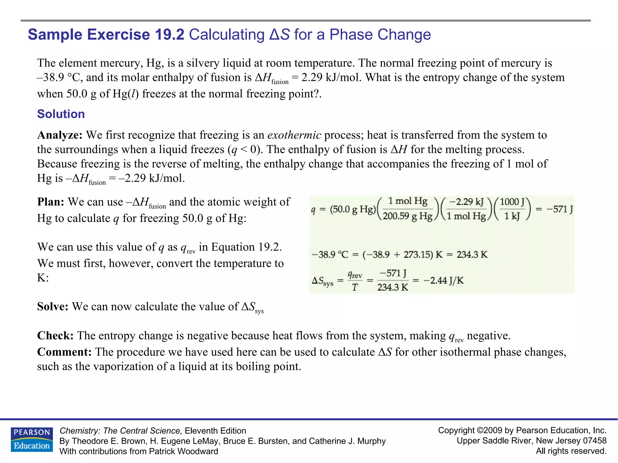 AP Chemistry Chapter 19 Sample Exercises | PPT | Chemistry | Science
