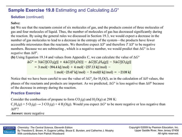 AP Chemistry Chapter 19 Sample Exercises | PPT | Chemistry | Science