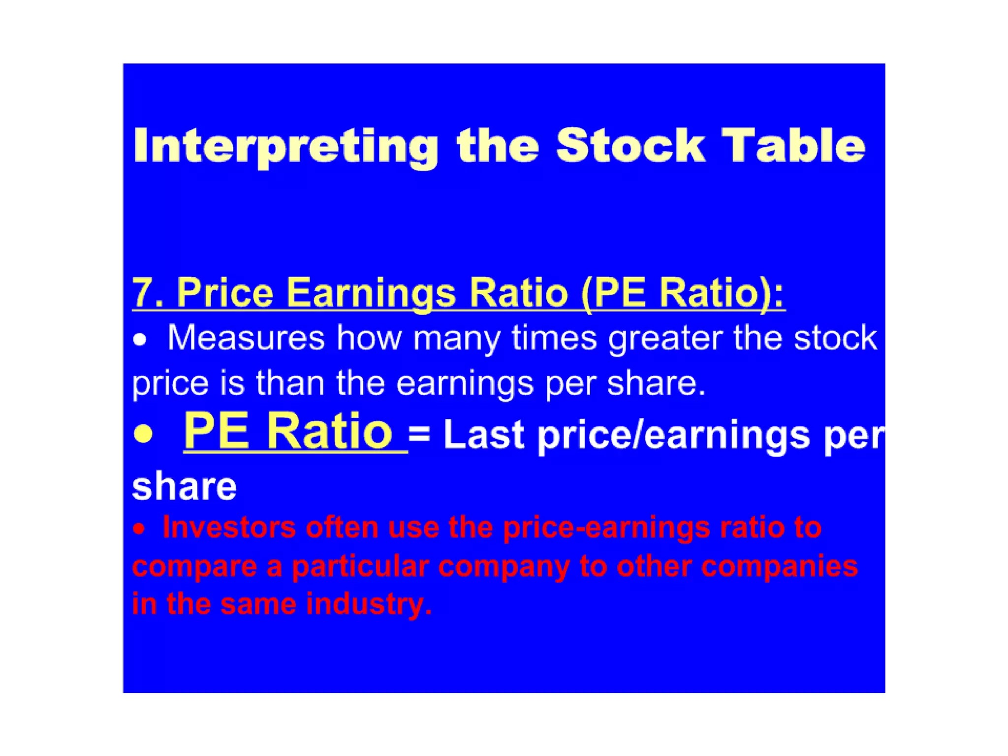 Ch 1 a how to read a stock table | PPT