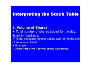 Ch 1 a how to read a stock table | PPT