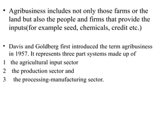 Introduction to agribusiness Management in value | PPTX