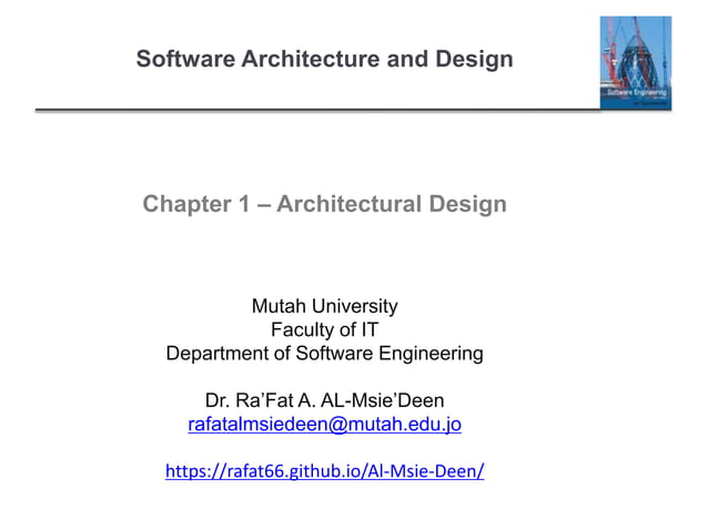 Application architectures - Software Architecture and Design | PPT