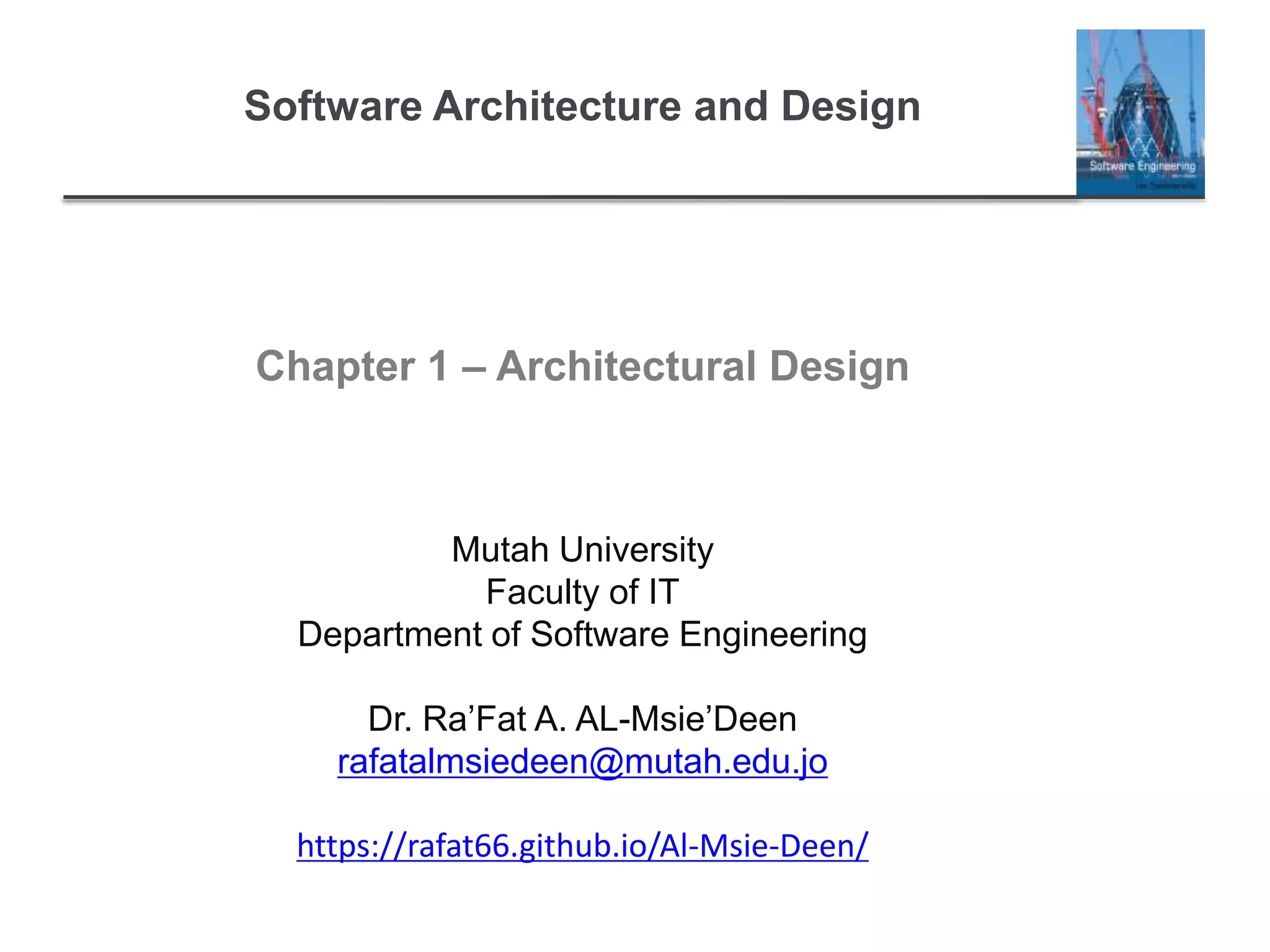 Software Architecture and Design | PPTX