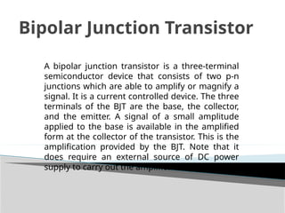 Ch 1 Bipolar Junction Transistor for student use | PPT