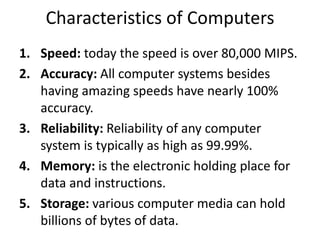 Ch 1 characteristics of computer (IX) | PPTX | Computing | Technology ...