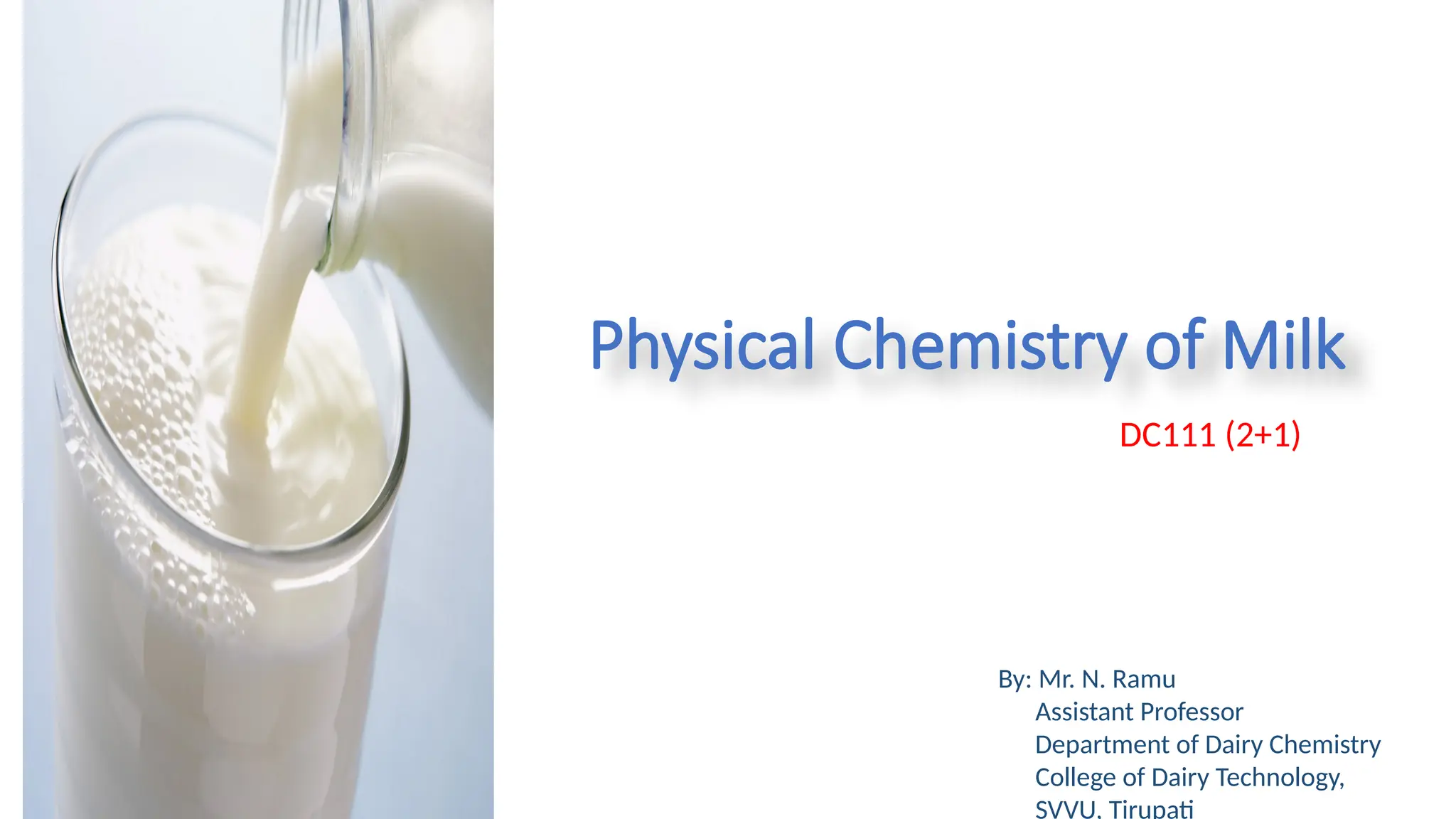 1. Milk Constituents, Gross composition of milk | PPTX