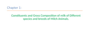 1. Milk Constituents, Gross composition of milk | PPTX