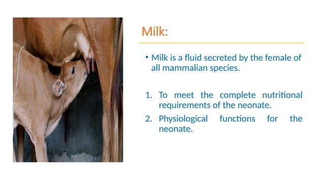 1. Milk Constituents, Gross composition of milk | PPT