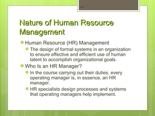 human resource chapter one notes detailed explanation | PPT