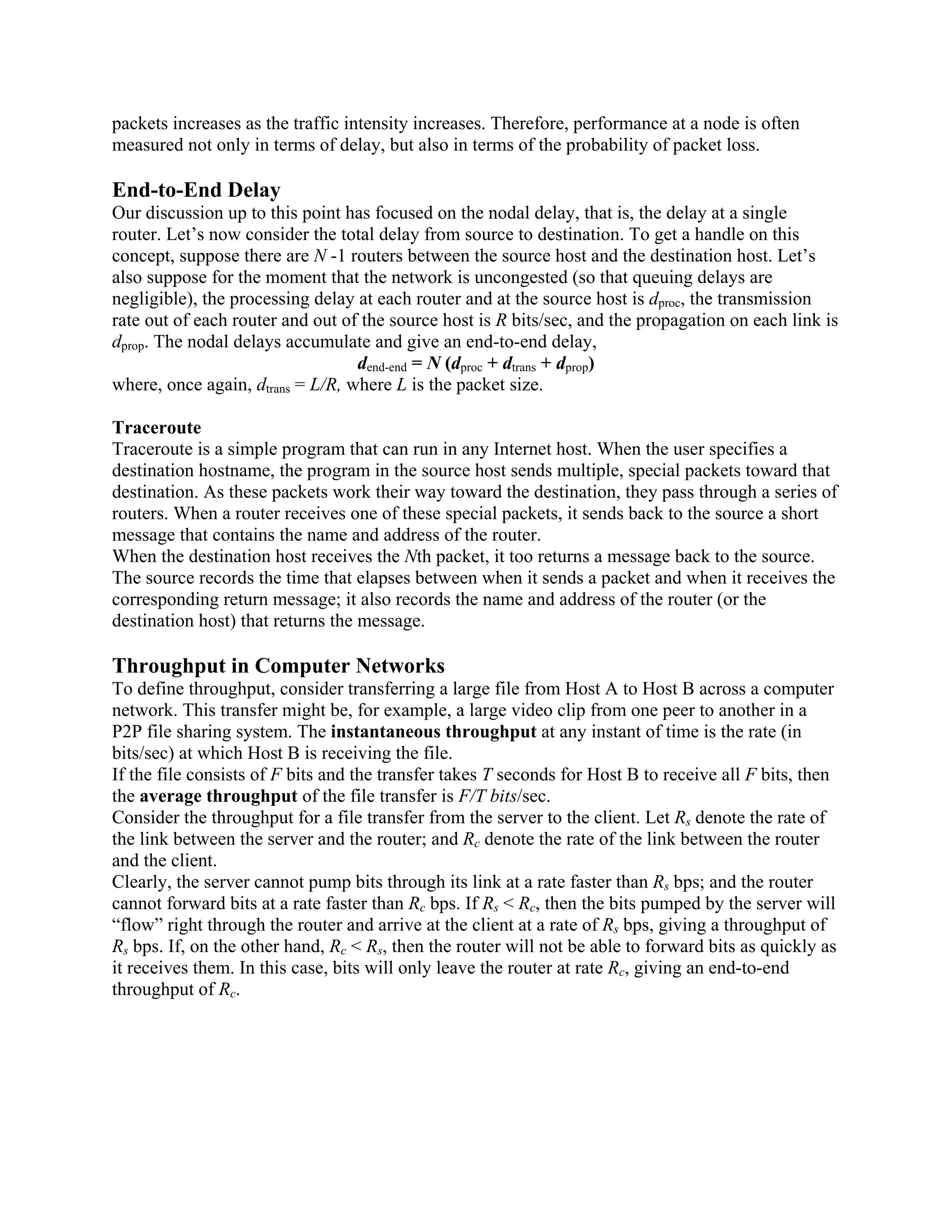 Ch1 delays, loss, and throughput l5 | PDF | Computer Networking | Computing