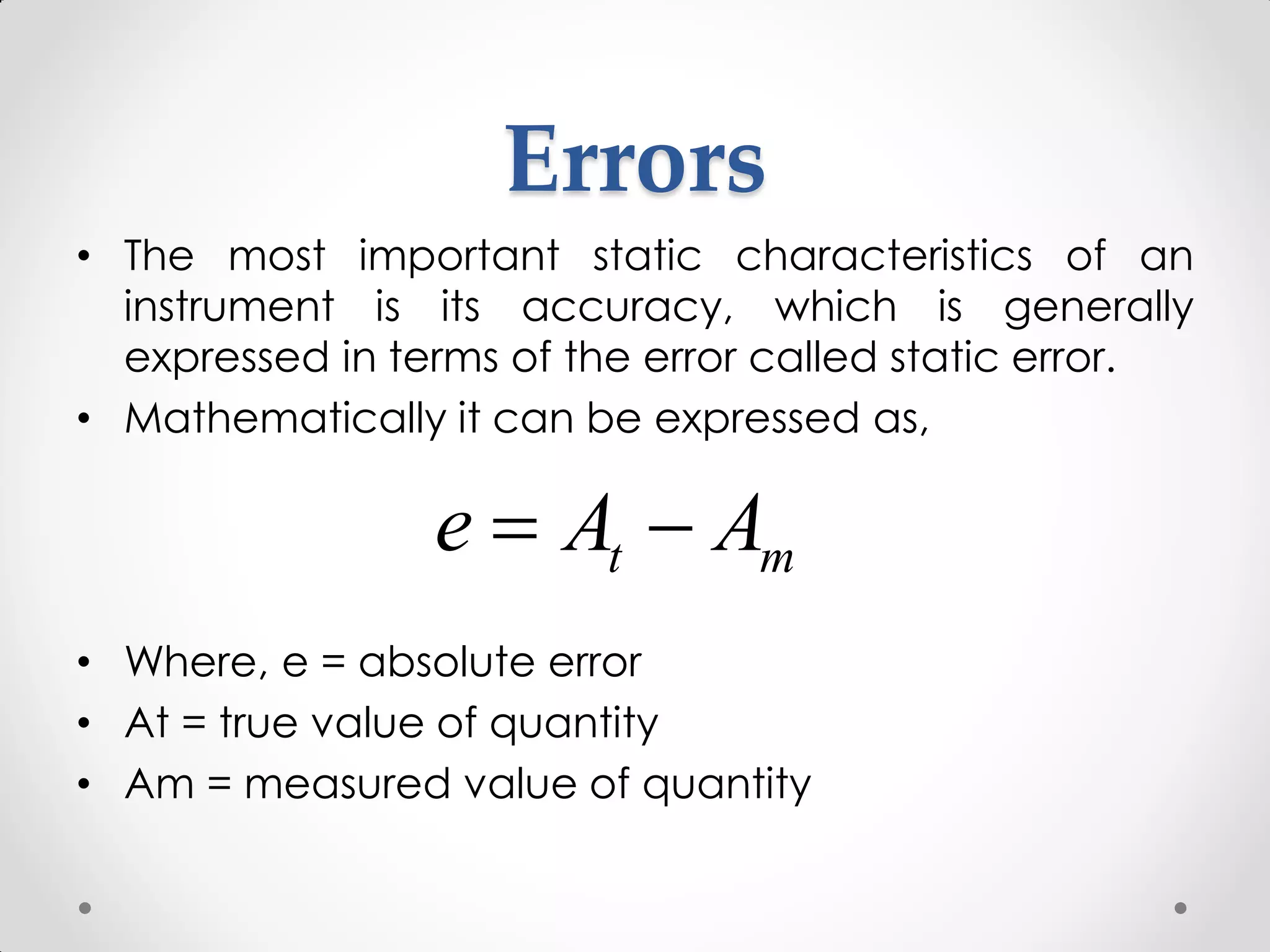 Measurement Errors and Standards | PDF