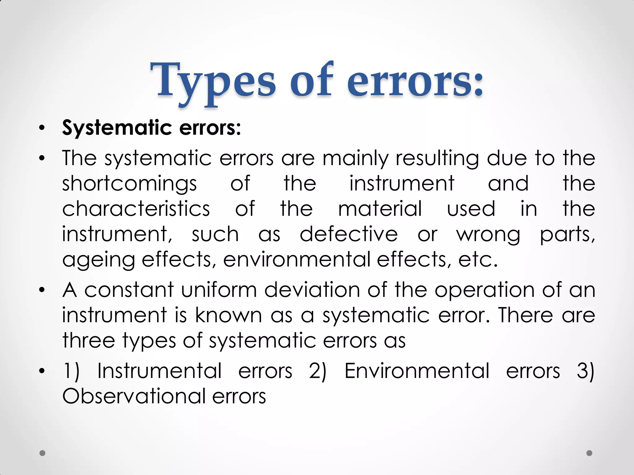 Measurement Errors and Standards | PDF