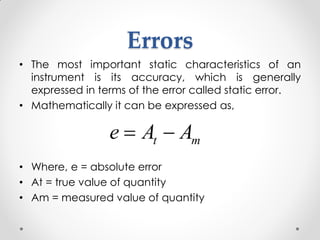Measurement Errors and Standards | PDF