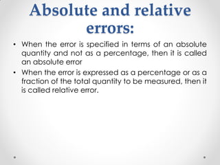Measurement Errors and Standards | PDF