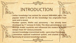 Ch 1 INDIAN KNOWLEDGE SYSTEMS PPtx jjsjhffjfjf | PPTX