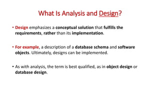 Introduction to object-oriented analysis and design (OOA/D) | PPTX