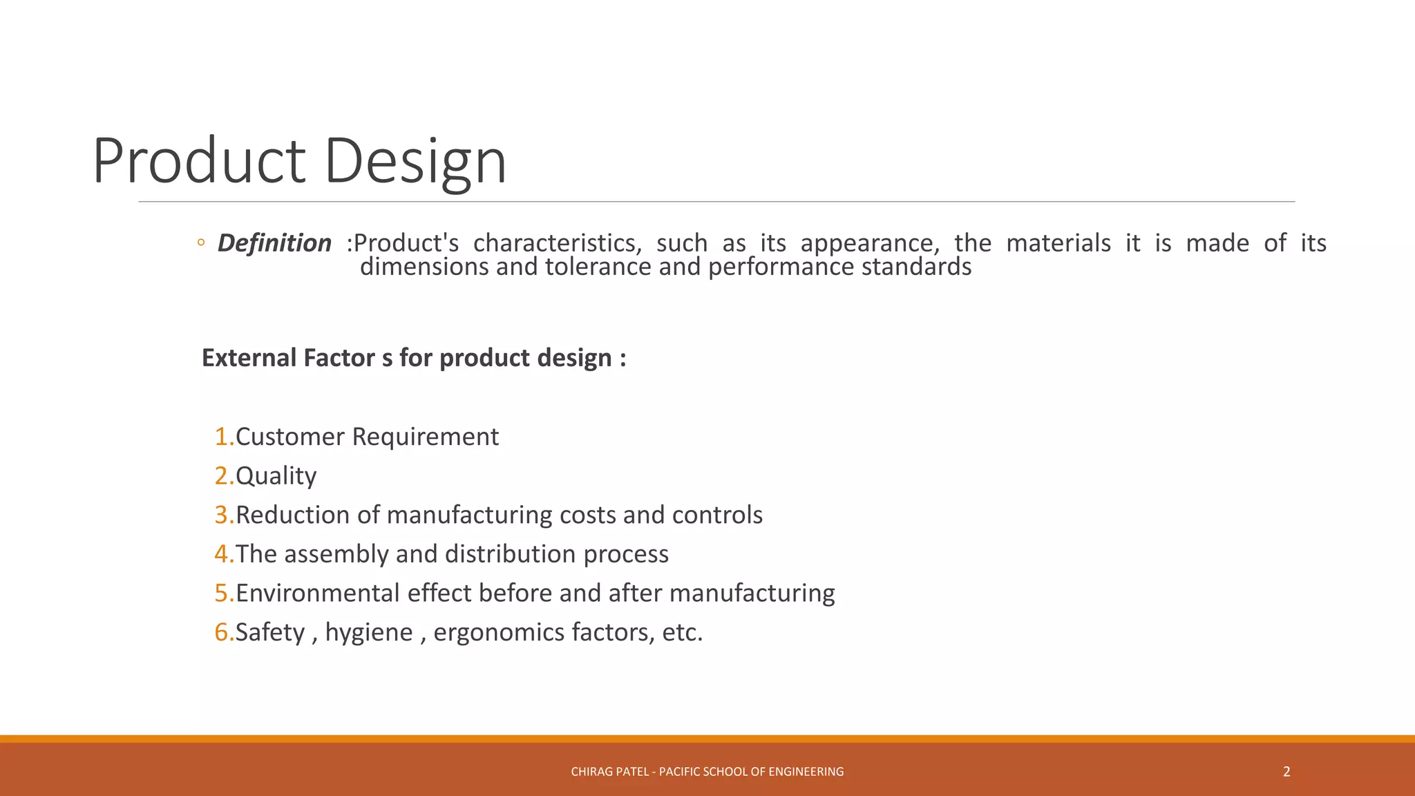 Product design and value engineering (PDVE) Ch 1 introduction | PPSX