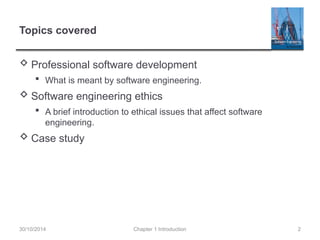 Ch1 Introduction to Software Engineeringpptx | PPTX