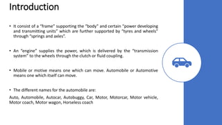Introduction to automobile | PPTX