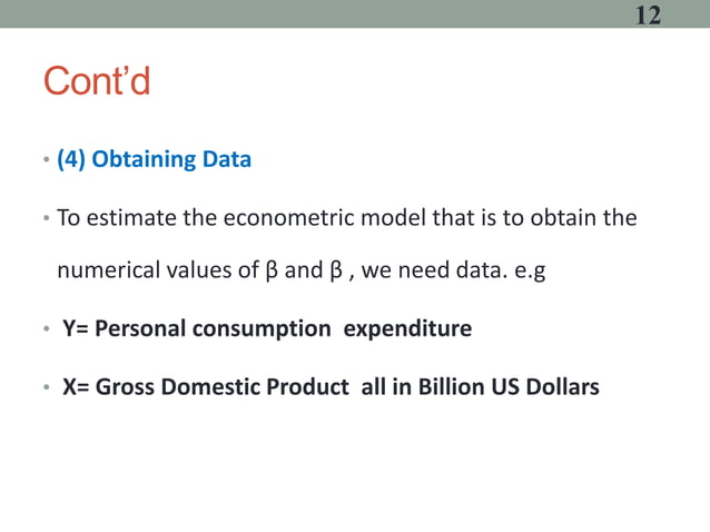 Chapter one: Introduction to Econometrics.ppt | Economy | Business and Finance