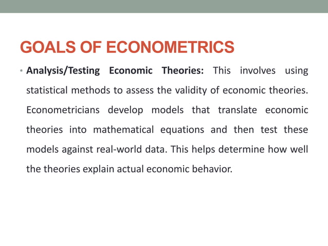 Chapter one: Introduction to Econometrics.ppt | Economy | Business and Finance