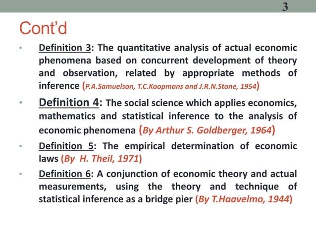 Chapter one: Introduction to Econometrics.ppt | Economy | Business and Finance