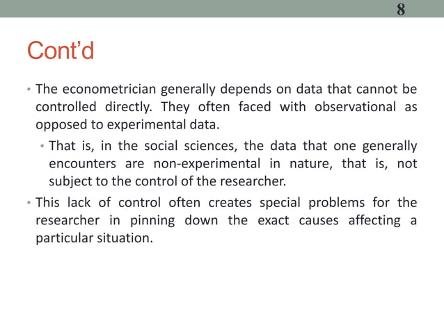 Chapter one: Introduction to Econometrics.ppt | Economy | Business and ...