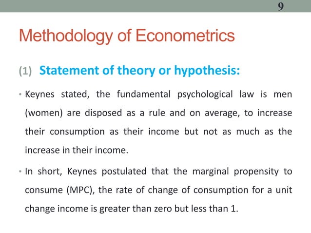 Chapter one: Introduction to Econometrics.ppt | Economy | Business and Finance