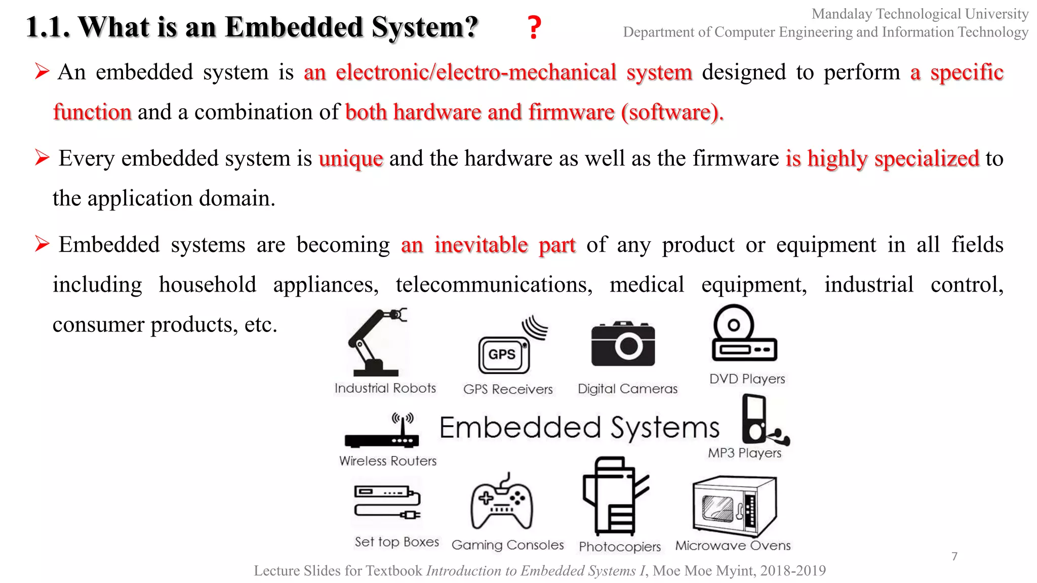Ch 1 introduction to Embedded Systems (AY:2018-2019--> First Semester ...