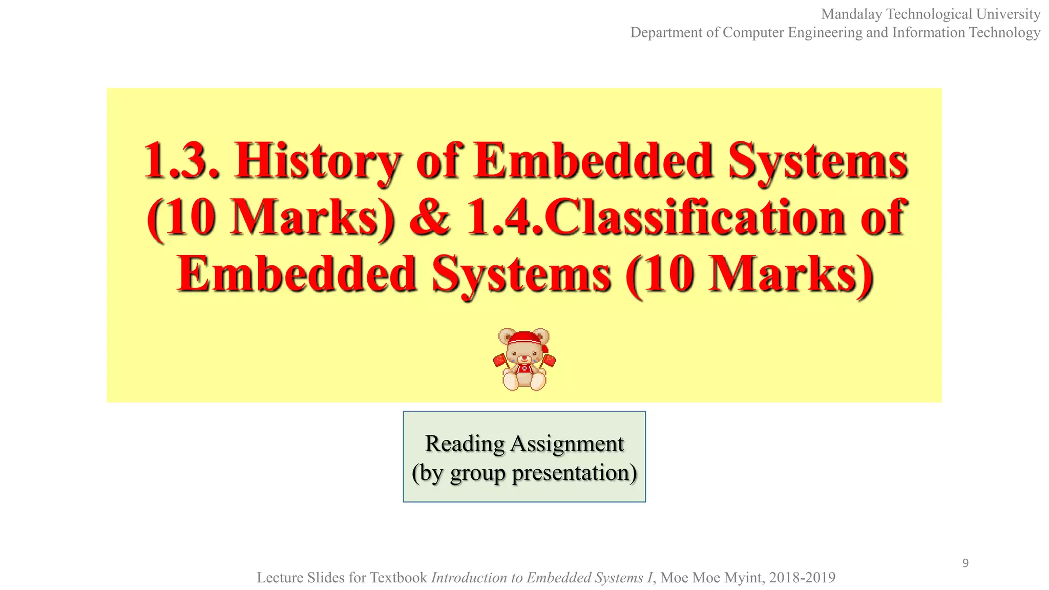 Ch 1 Introduction To Embedded Systems Ay2018 2019 First Semester Pptx Technology