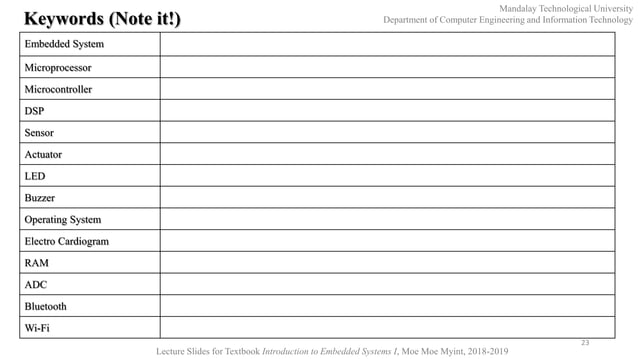 Ch 1 Introduction To Embedded Systems Ay2018 2019 First Semester Pptx Technology