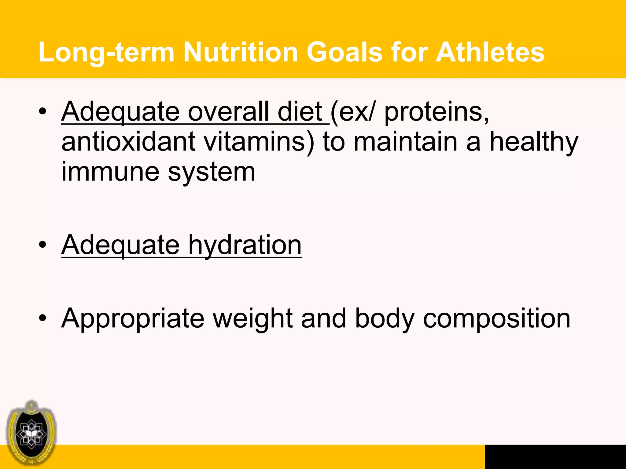 NDD30503: NUTRITION FOR SPORTS AND EXERCISE | PPTX