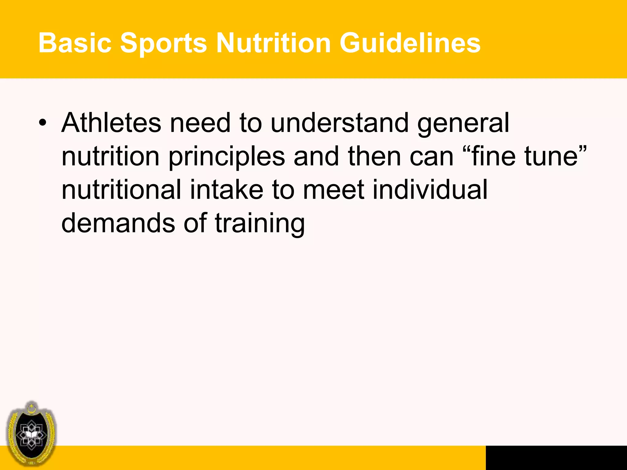 NDD30503: NUTRITION FOR SPORTS AND EXERCISE | PPTX