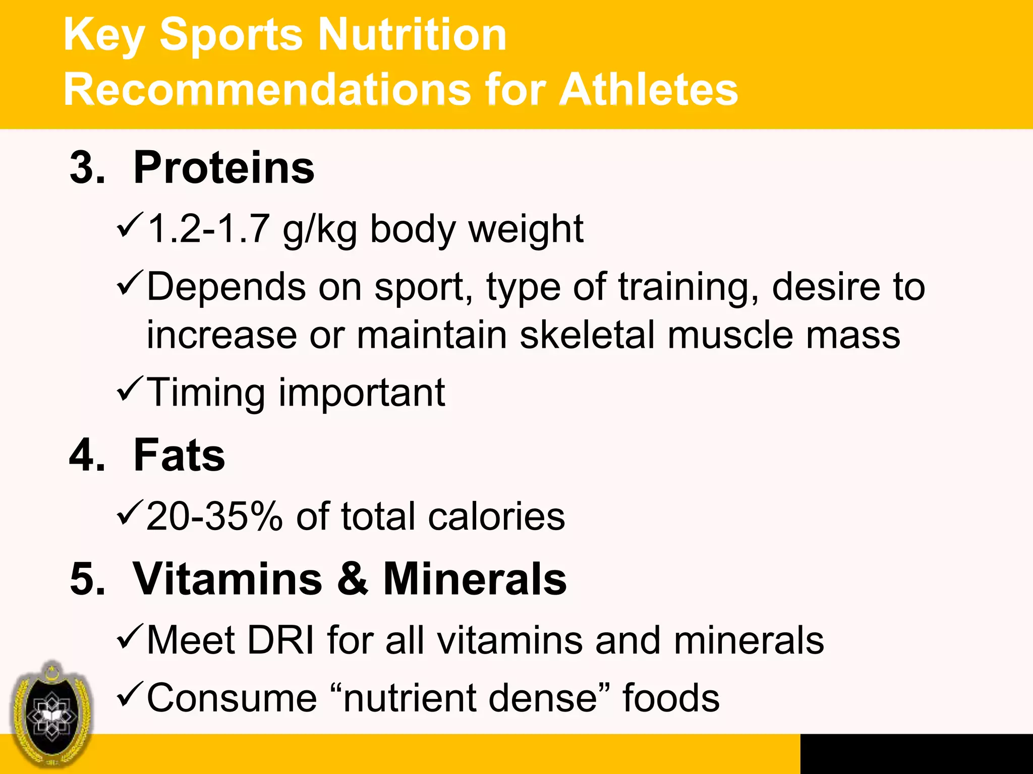 NDD30503: NUTRITION FOR SPORTS AND EXERCISE | PPTX