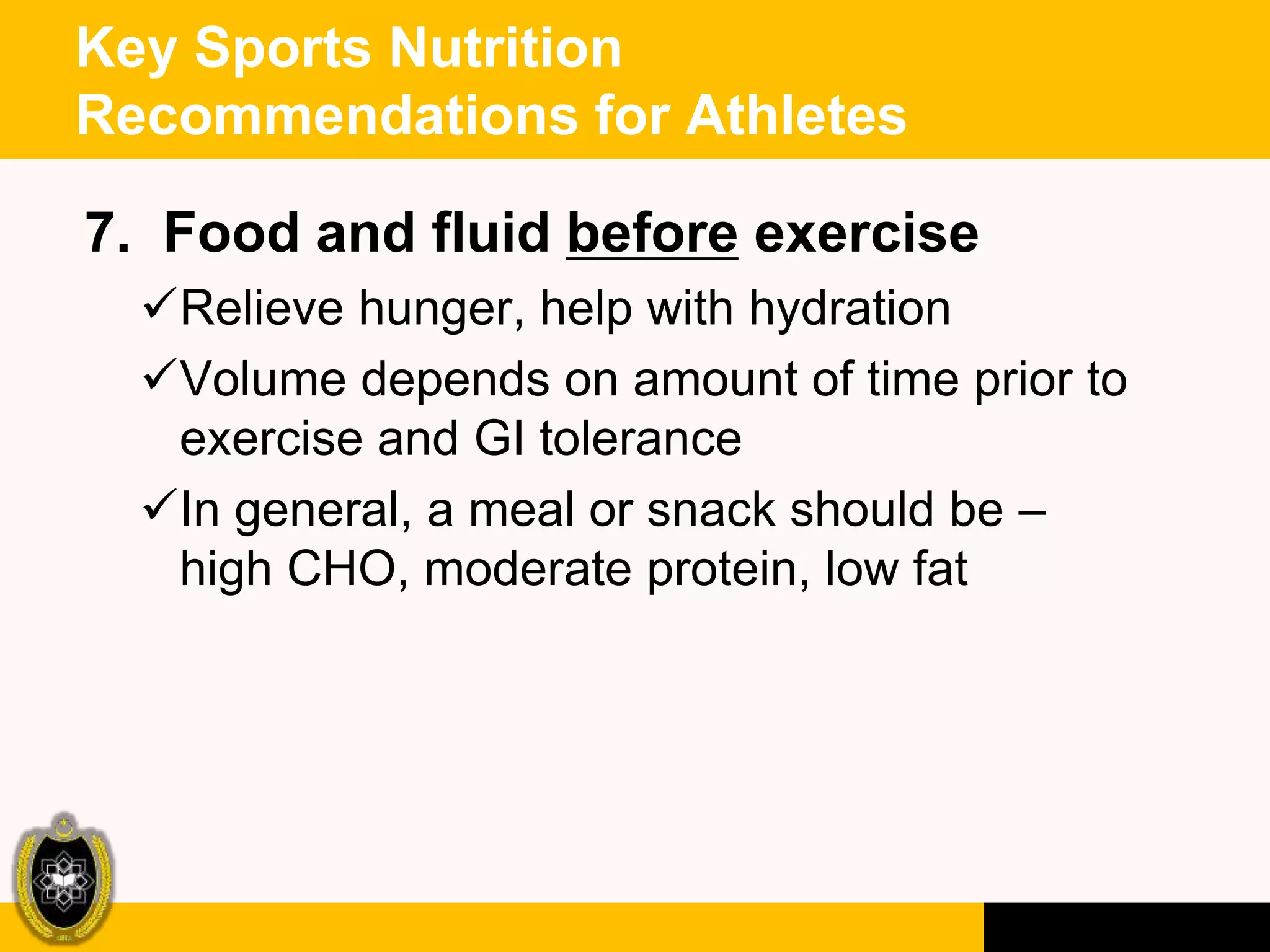 NDD30503: NUTRITION FOR SPORTS AND EXERCISE | PPT
