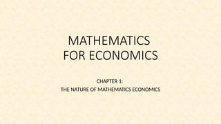 introduction to mathematics for economics | PPTX