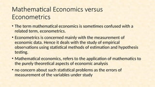 introduction to mathematics for economics | PPTX