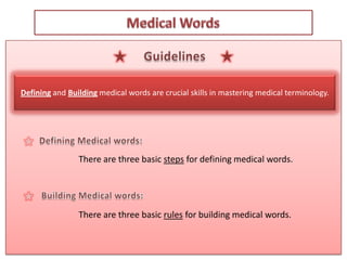 Chapter 1: Basic Elements of a Medical Word | PPTX