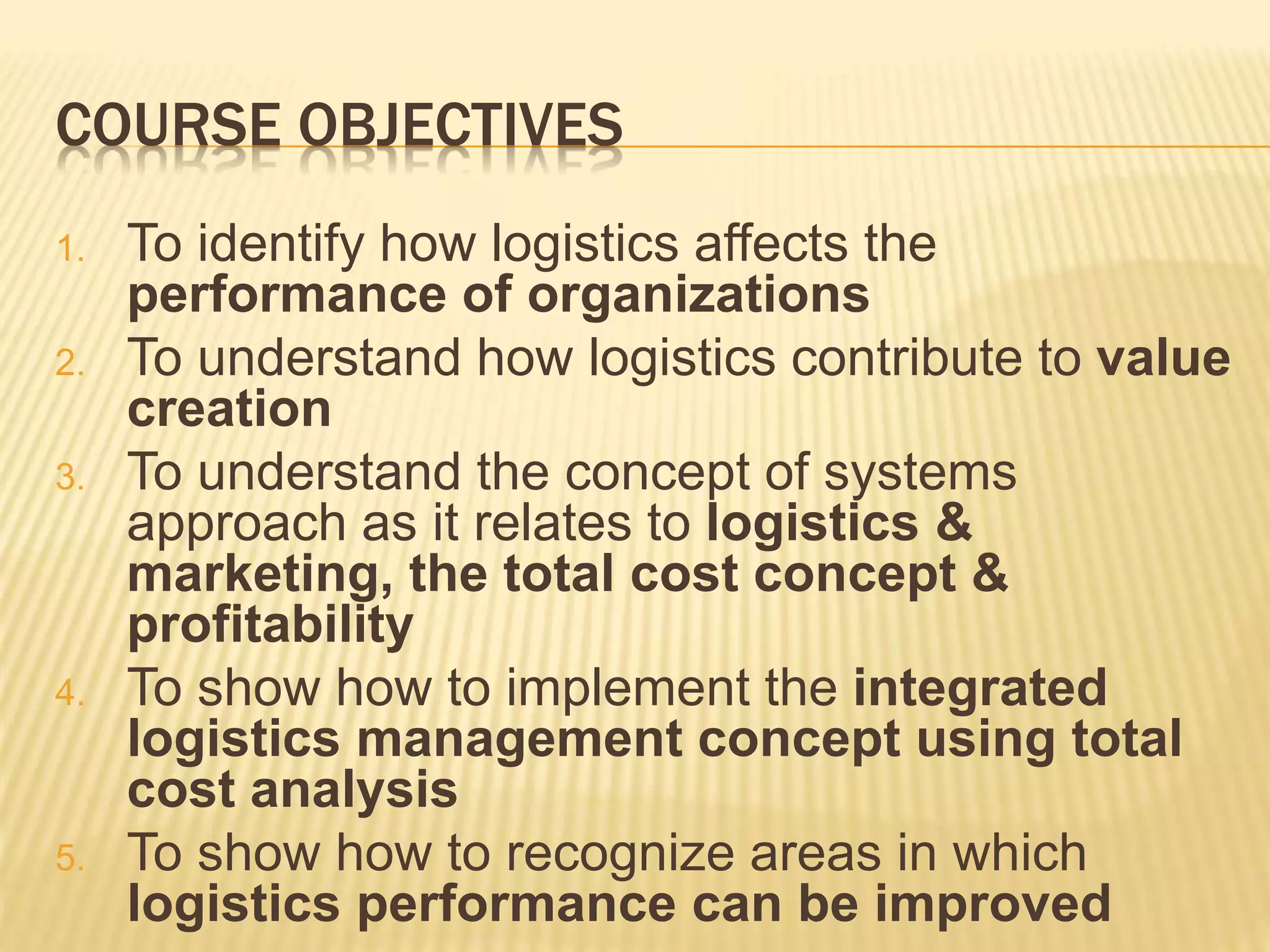 Logistics Management & Material Handeling | PPTX