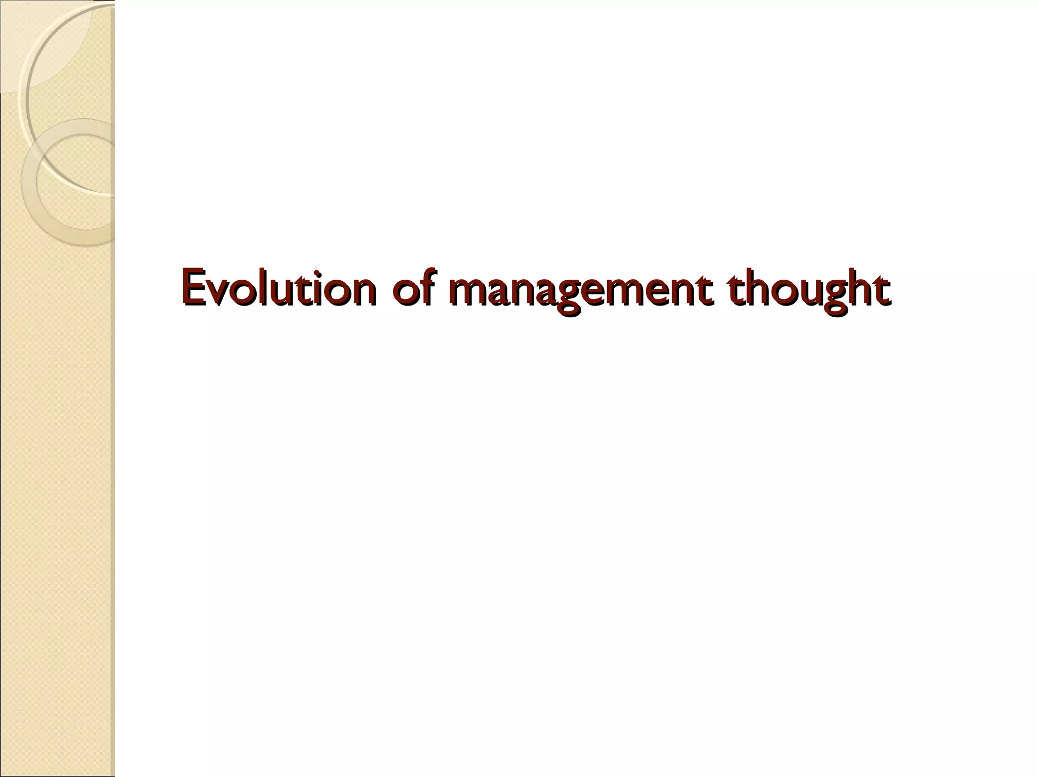 Evolution of Management Thought | PPT
