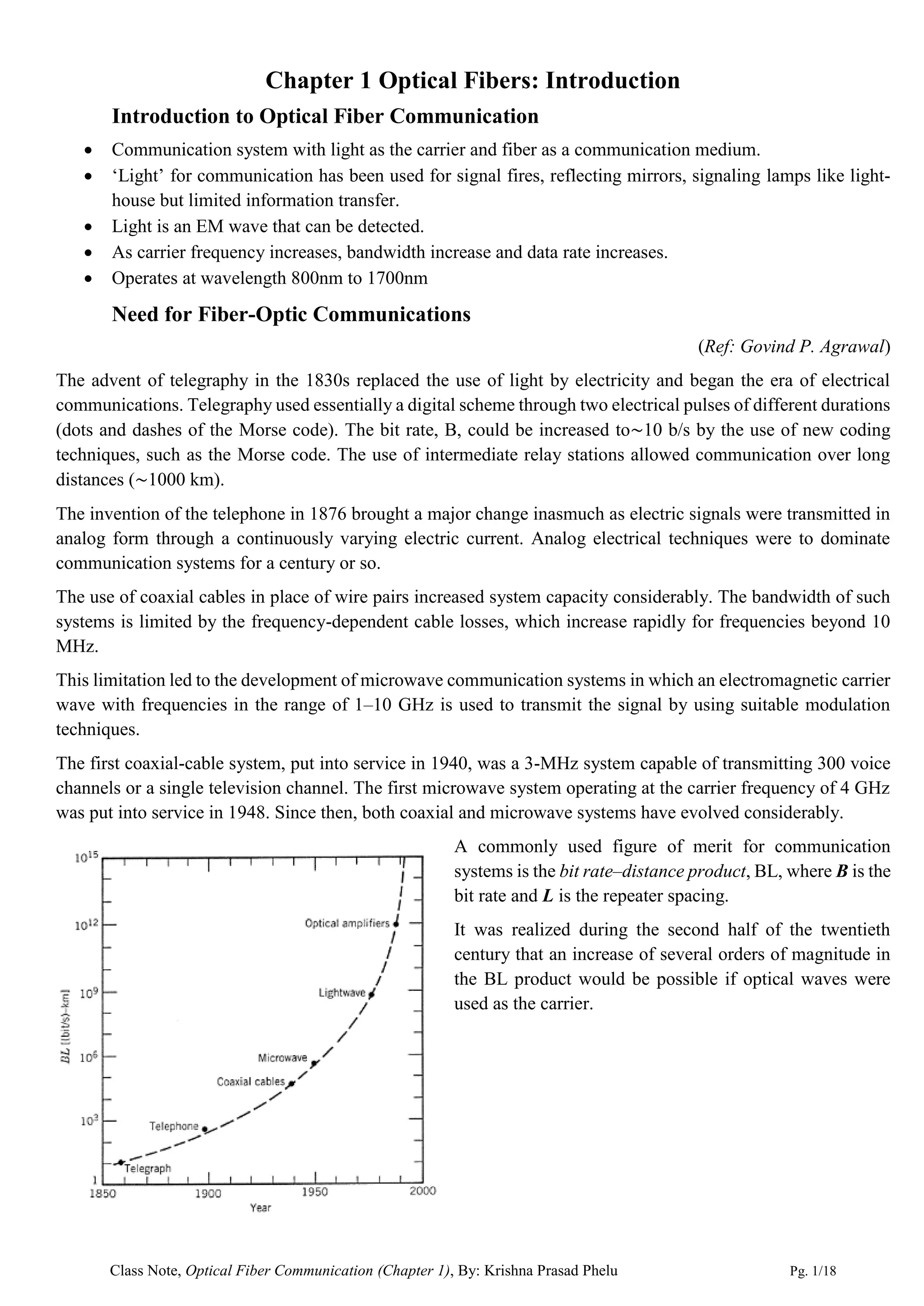 Ch 1 optical fiber introduction | PDF