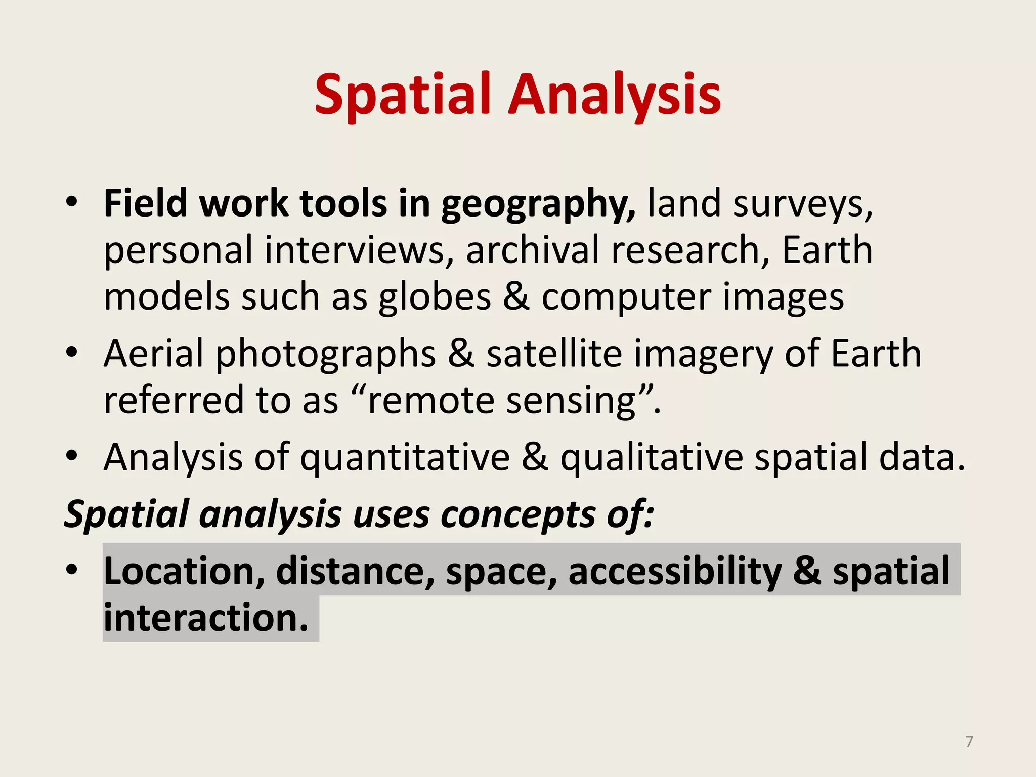 Ch 1 outline terms - Location and Spatial Analysis | PPT