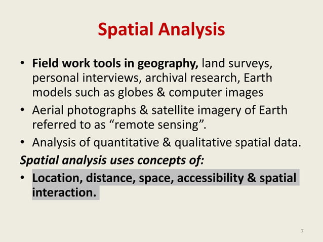Ch 1 outline terms - Location and Spatial Analysis | PPT