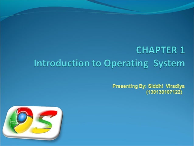 chapter 1 intoduction to operating system | PPT