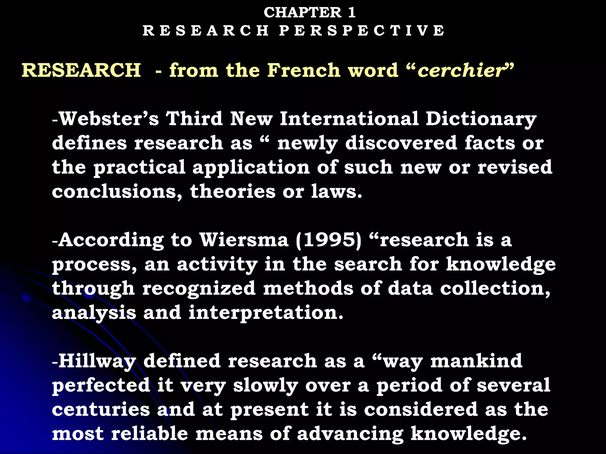 Ch 1 research perspective | PPT