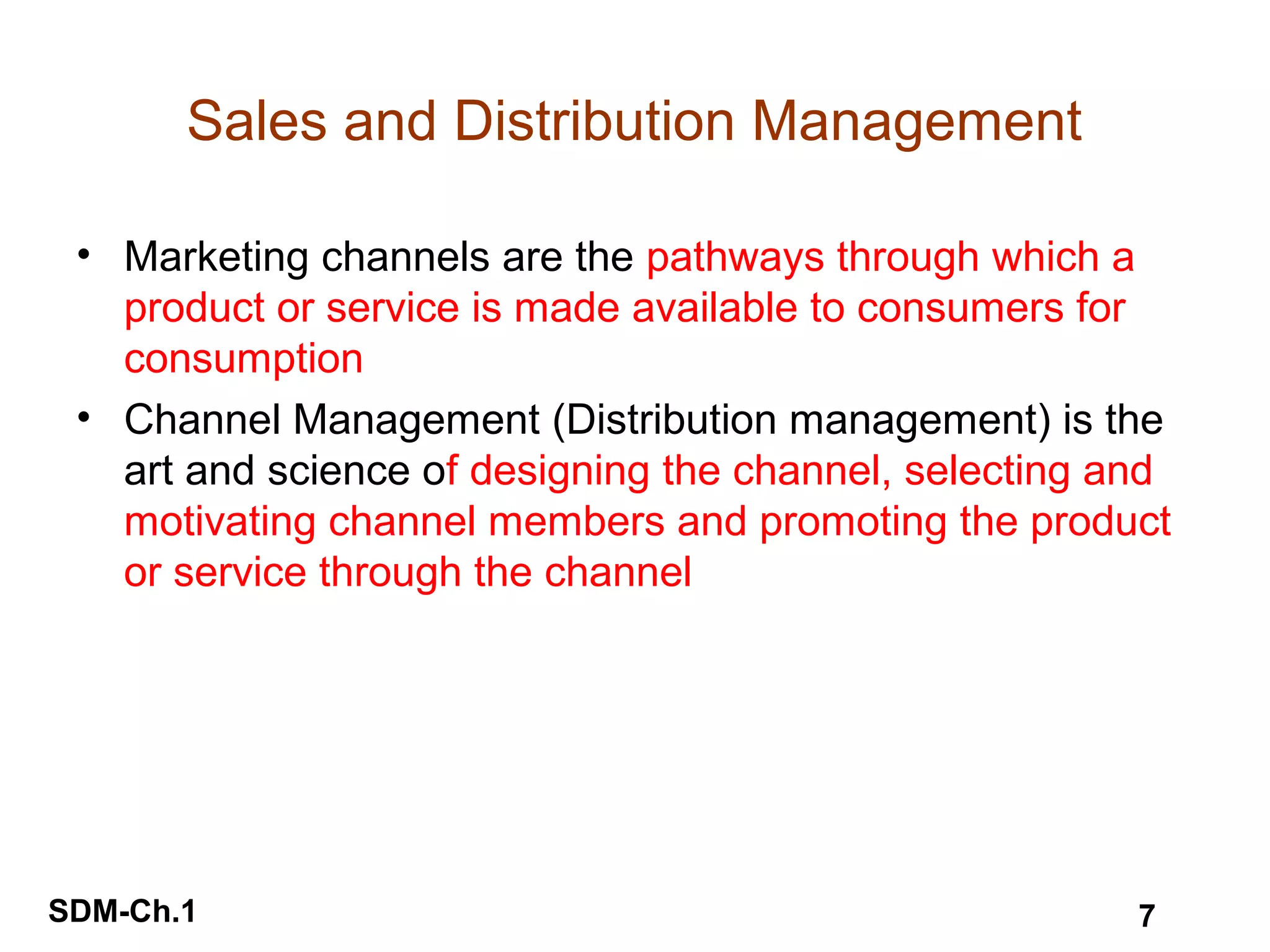 Introduction to Sales and Distribution Management | PPT