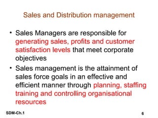 Introduction to Sales and Distribution Management | PPT